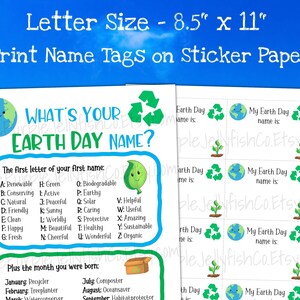 Earth Day Name Game, Spring Activity for Kids, Earth Day Printable ...