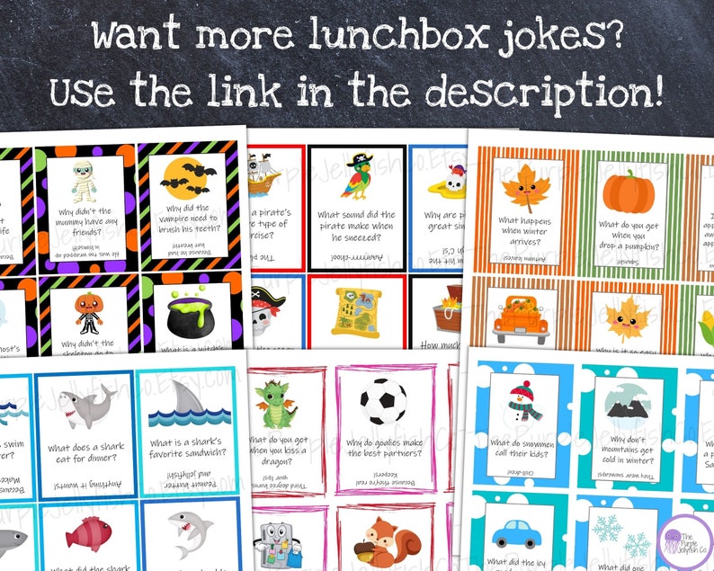 Back to School Lunch Box Notes Printable Lunchbox Jokes for Kids ...