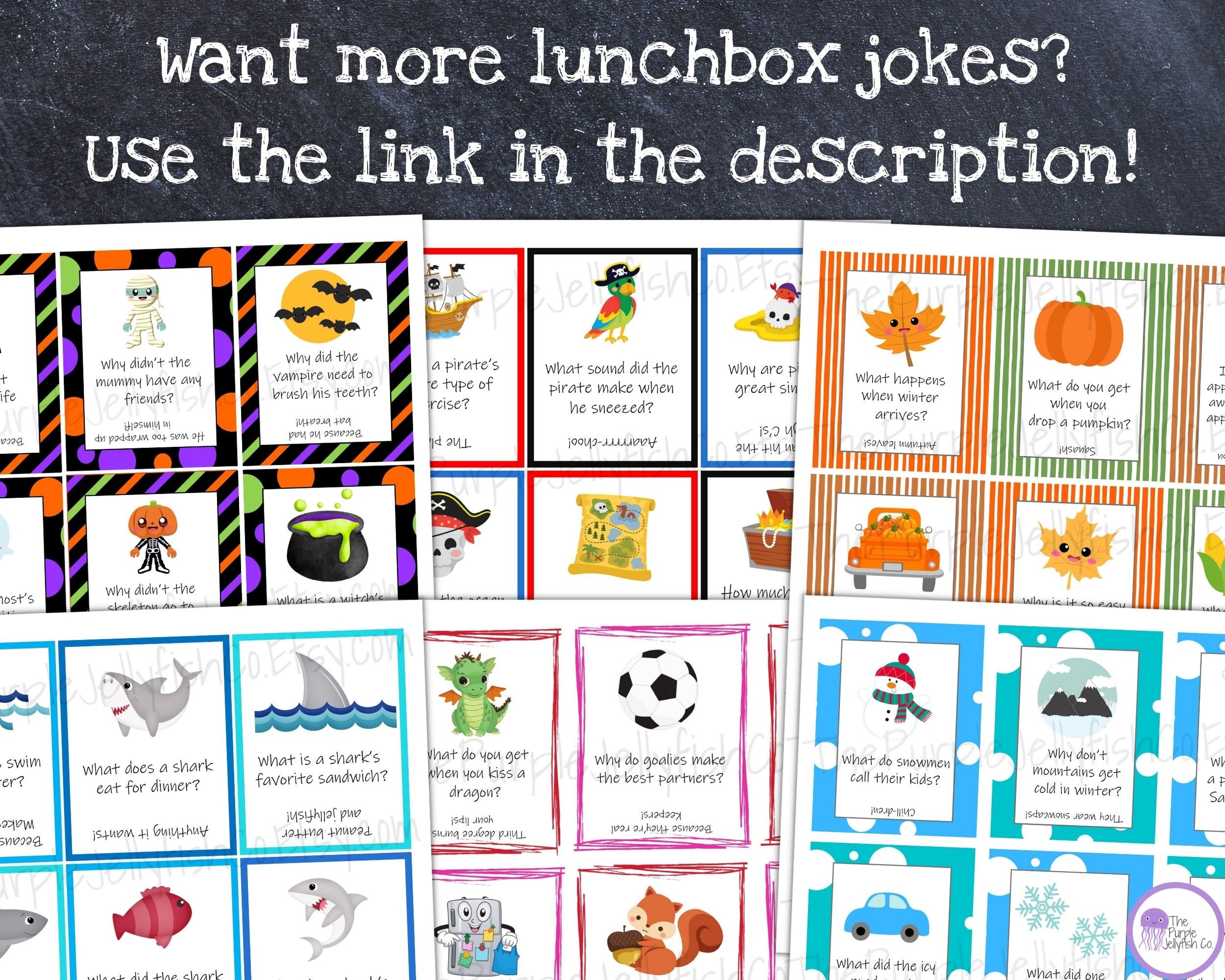 Back to School Lunch Box Notes Printable Lunchbox Jokes for Kids ...