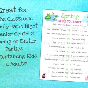 Spring Would You Rather Game, Printable Spring Activity for Kids ...
