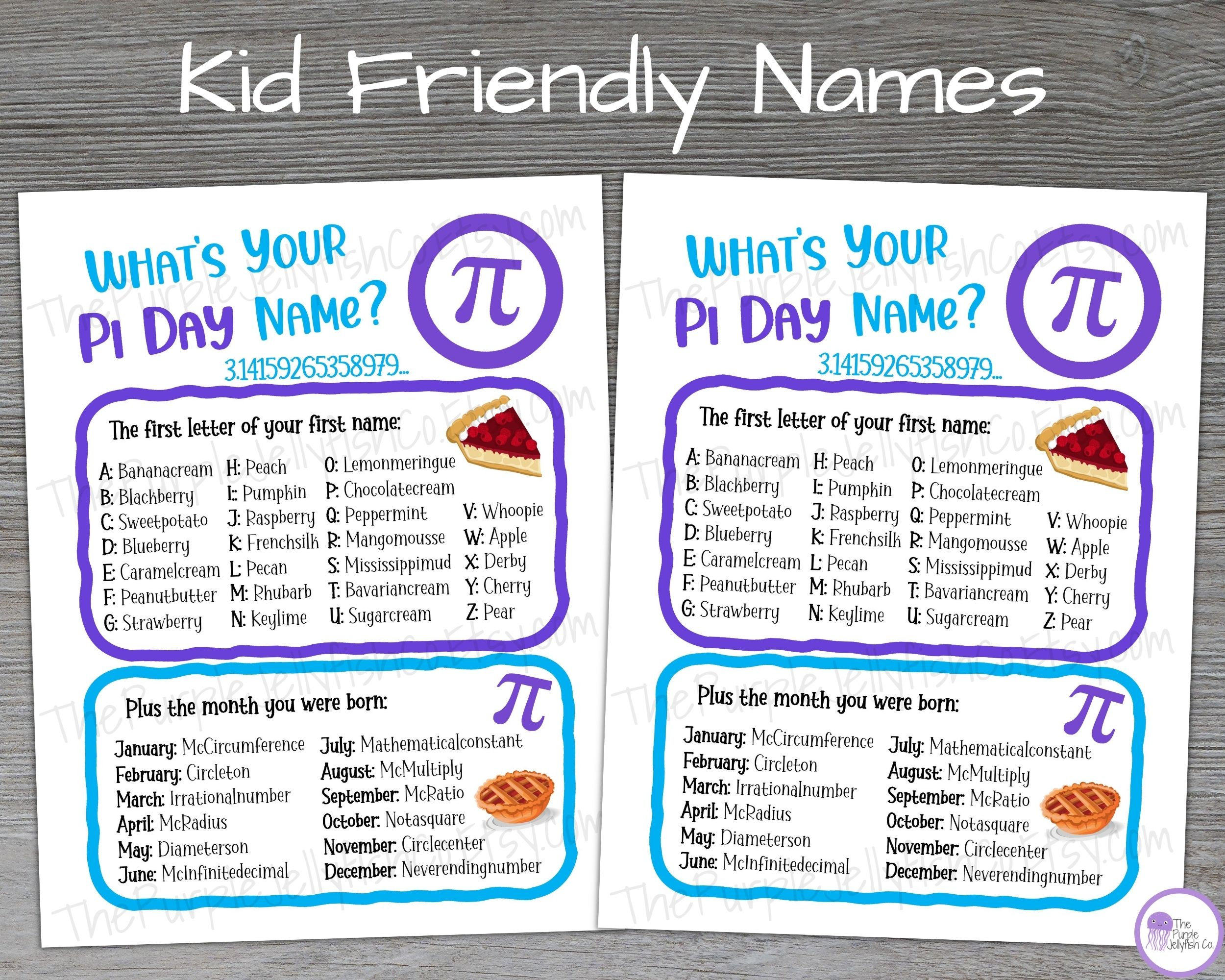 What's Your Pi Day Name Game + Name Tags, Printable Pi Day Activity for ...