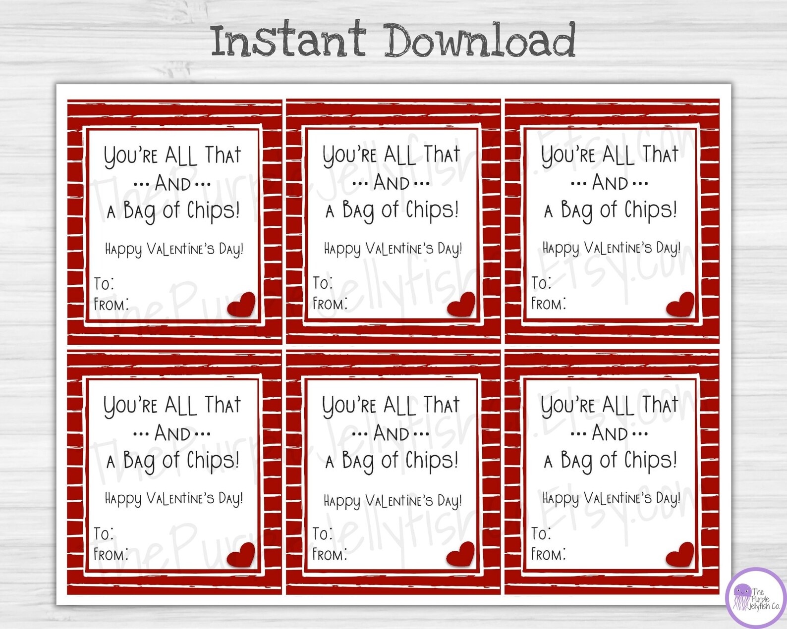 You're All That and a Bag of Chips Valentines for Kids Valentine's Day ...
