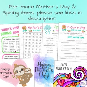 Mother's Day Game Printable, Who Knows Mom Best Mothers Day Activity ...