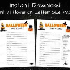Halloween Word Scramble, Printable Halloween Activity for Kids & Adults ...