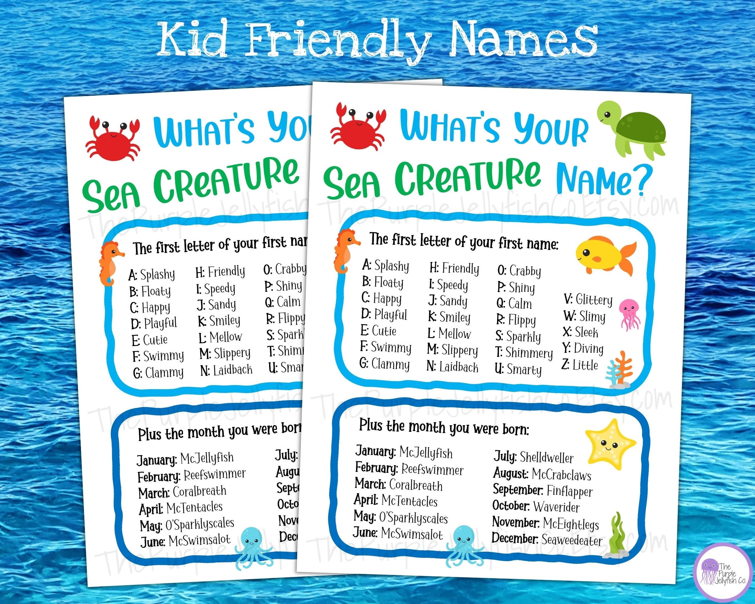 Under the Sea Name Game, Ocean Theme Party Decor, Under the Sea Party ...