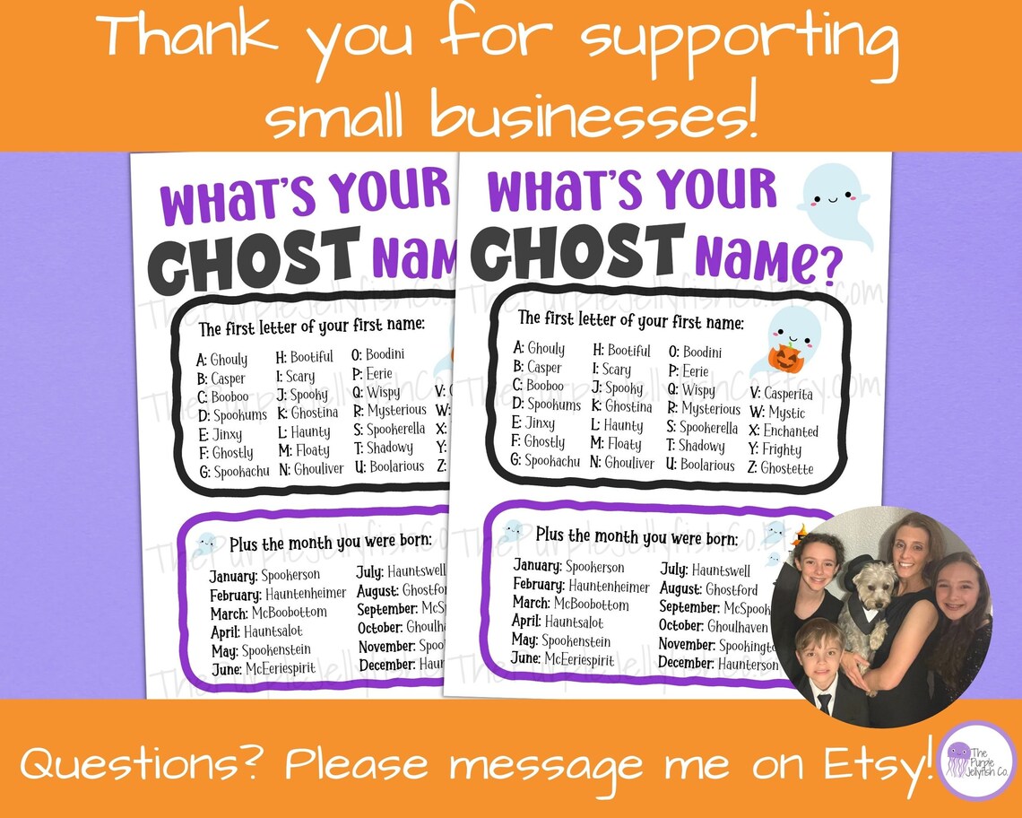 What's Your Ghost Name Game Printable Halloween Name Sign - Etsy