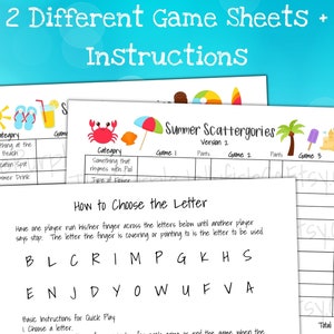 Summer Scattergories, Summer Game Printable, End of Year Activity ...