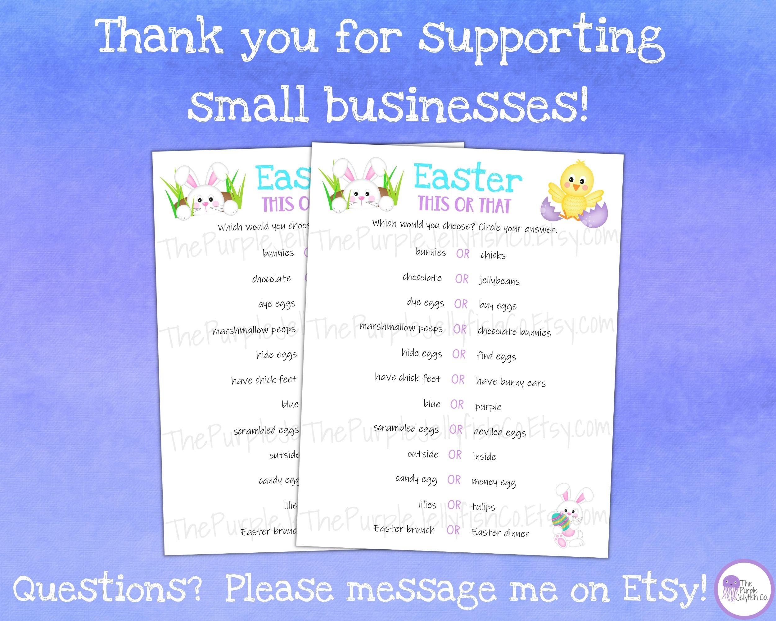 Easter This or That Game for Kids, Printable Easter Activity, Easter ...