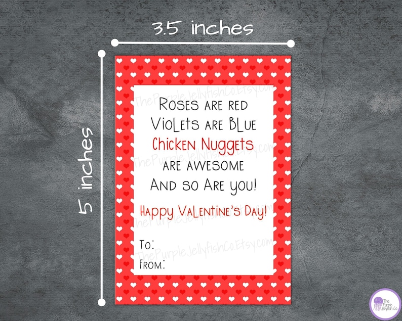 Printable Valentines Day Card for Chicken Nugget Lover, Teacher ...