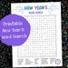 New Years Word Search Printable, New Years Activity for Kids, Word ...