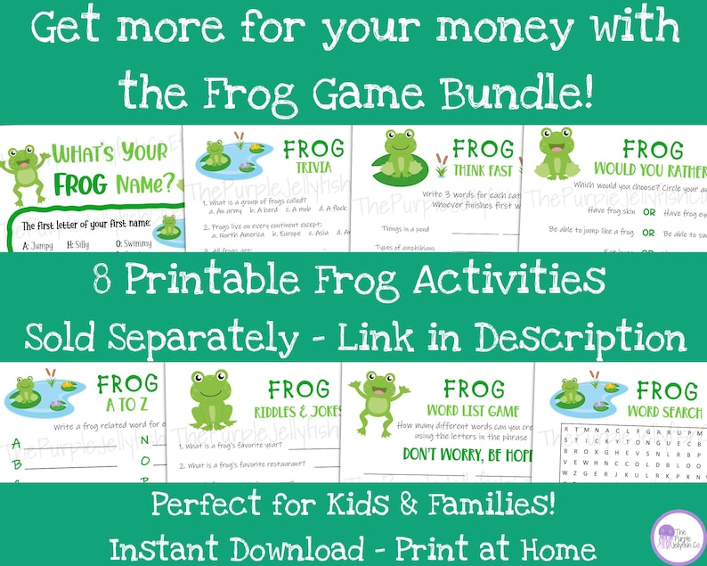 Frog Think Fast Game, Printable Frog Game, Frog Activity for Kids ...