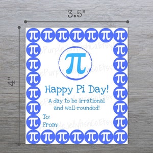 Pi Day Gift Tag, Printable Pi Day Card for Teachers, Pi Day Idea for ...