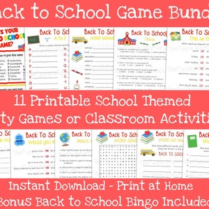 Back to School Game Bundle, First Day of School Activity Printable, Ice ...