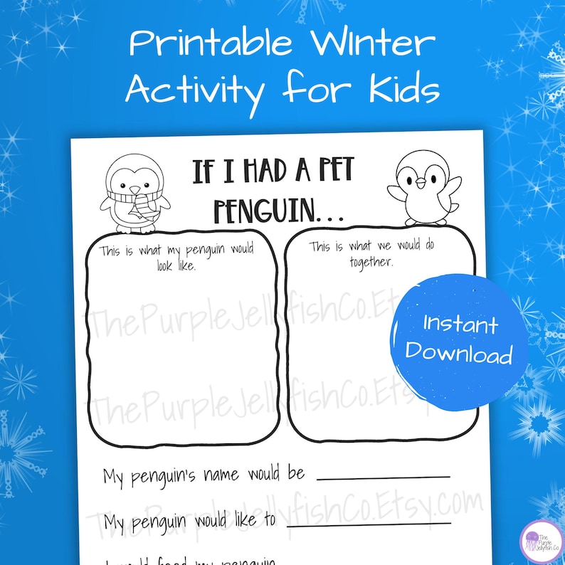 If I Had a Pet Penguin Activity for Kids, Winter Class Party Idea, Fun ...