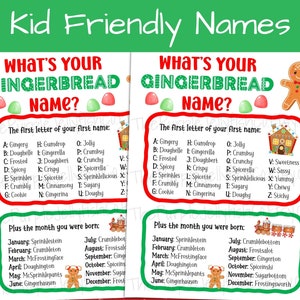 What's Your Gingerbread Name Game, Gingerbread House Decorating Party ...