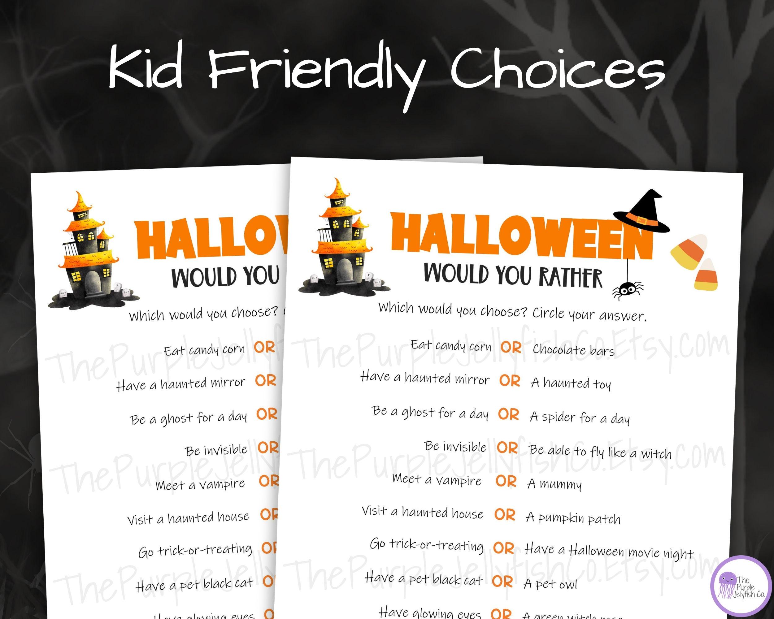 Halloween Would You Rather Game, Halloween Party Games for Kids, This ...