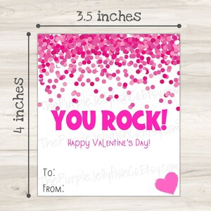 You Rock Valentine Tag, Classroom Valentines Cards for Kids Printable ...