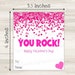 You Rock Valentine Tag, Classroom Valentines Cards for Kids Printable ...