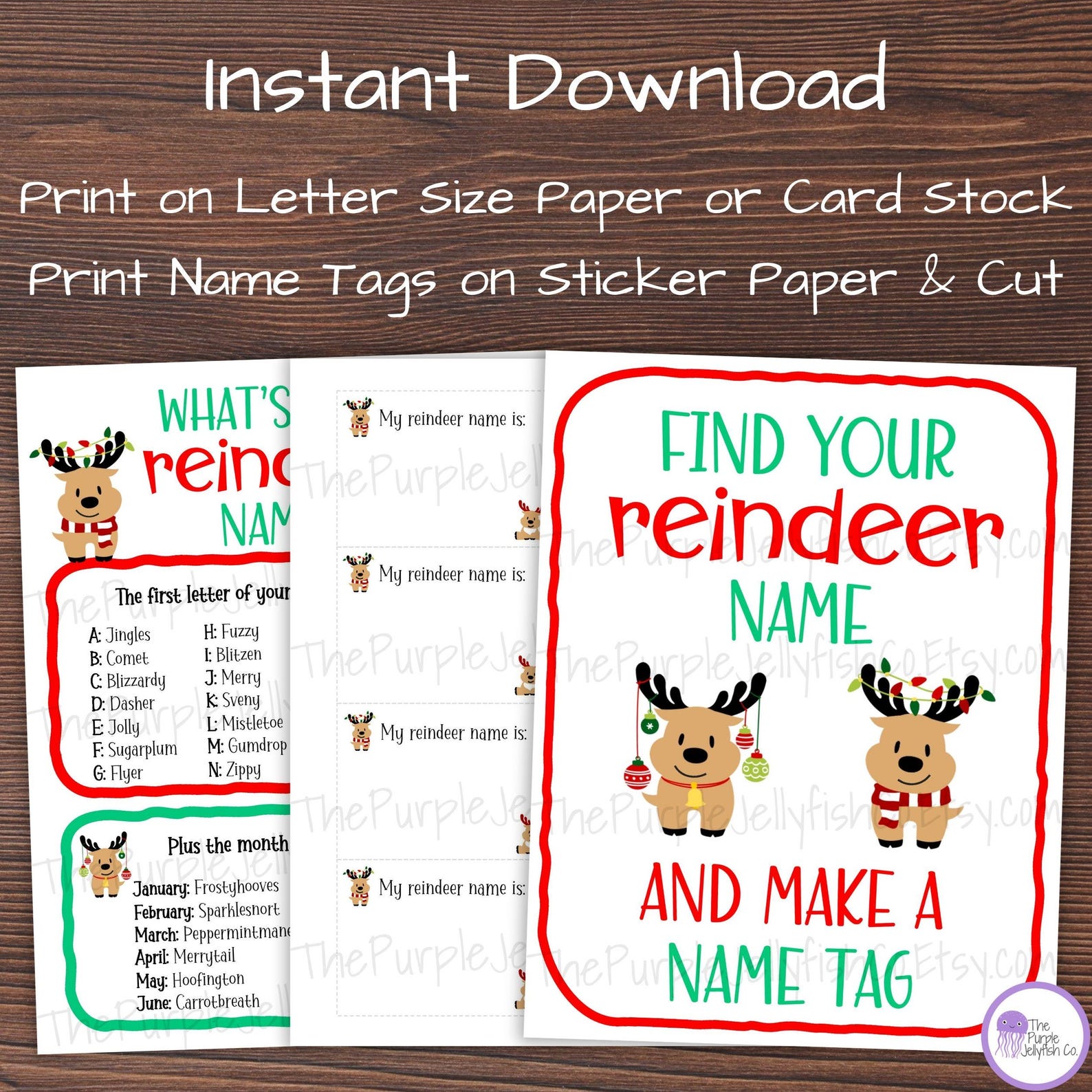 Whats Your Reindeer Name Game, Christmas Reindeer Printable Activity ...