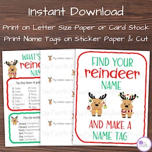 Whats Your Reindeer Name Game, Christmas Reindeer Printable Activity ...