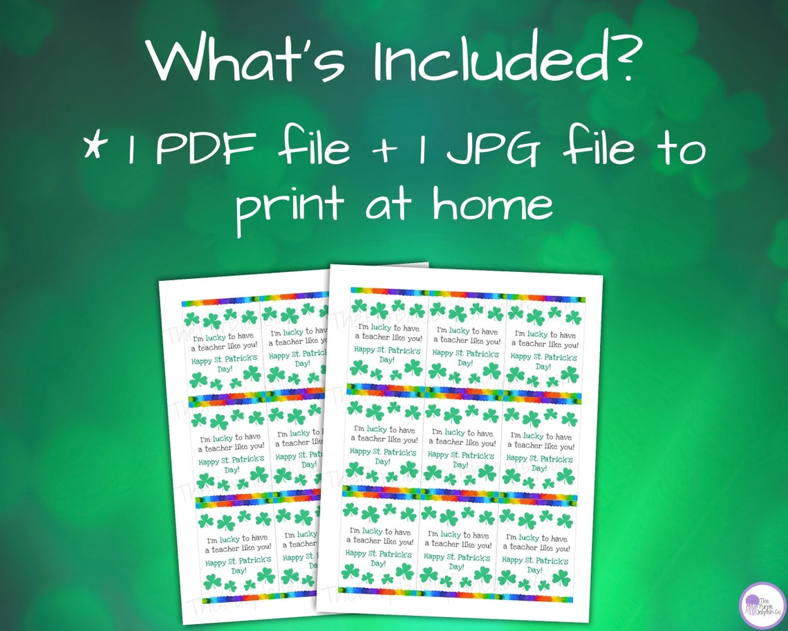 Lucky to Have You Teacher St. Patrick's Day Gift Tags Printable, St ...