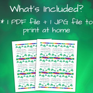 Lucky to Have You Teacher St. Patrick's Day Gift Tags Printable, St ...