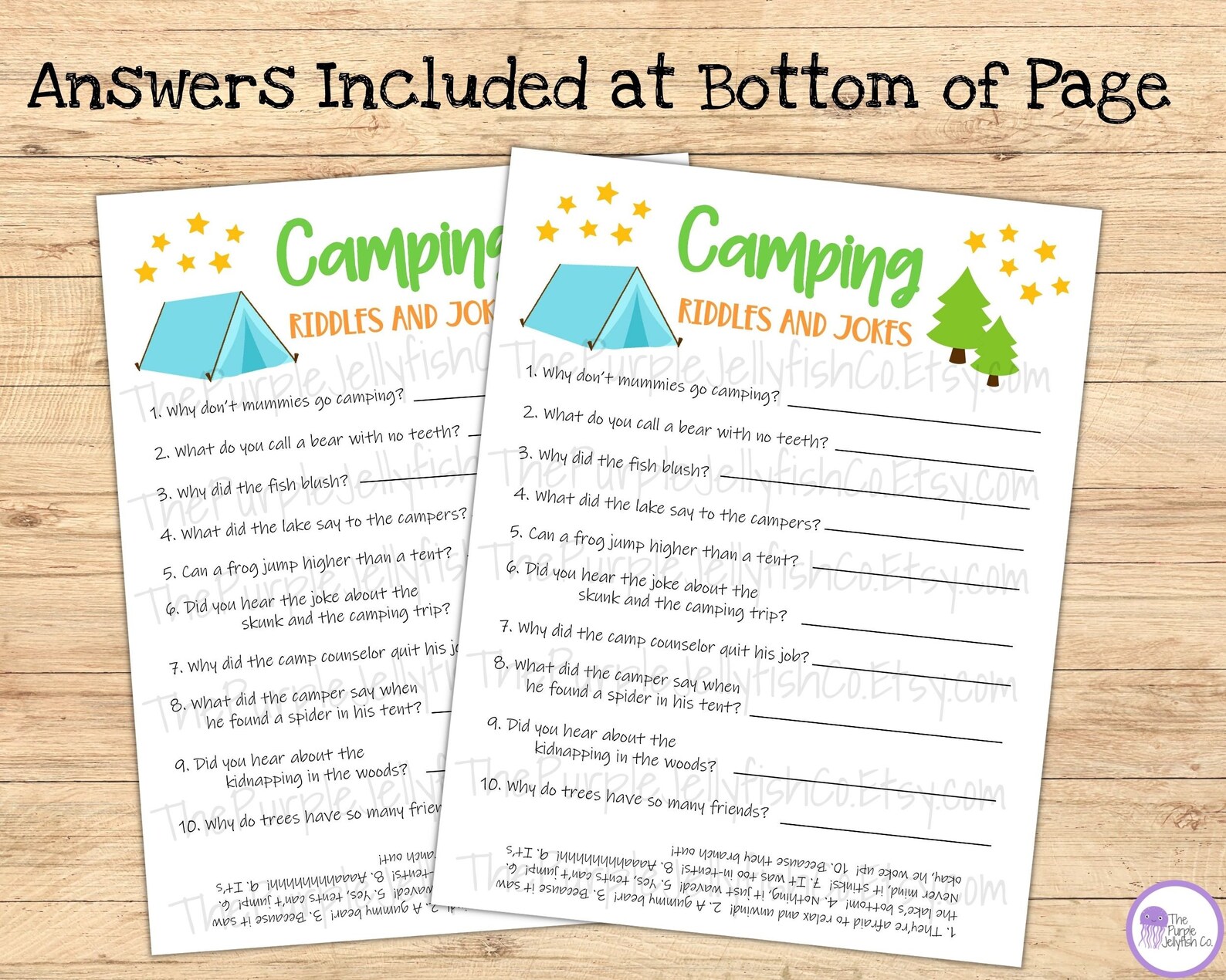 Camping Jokes for Kids, Camping Activity for Kids, Camping Party ...