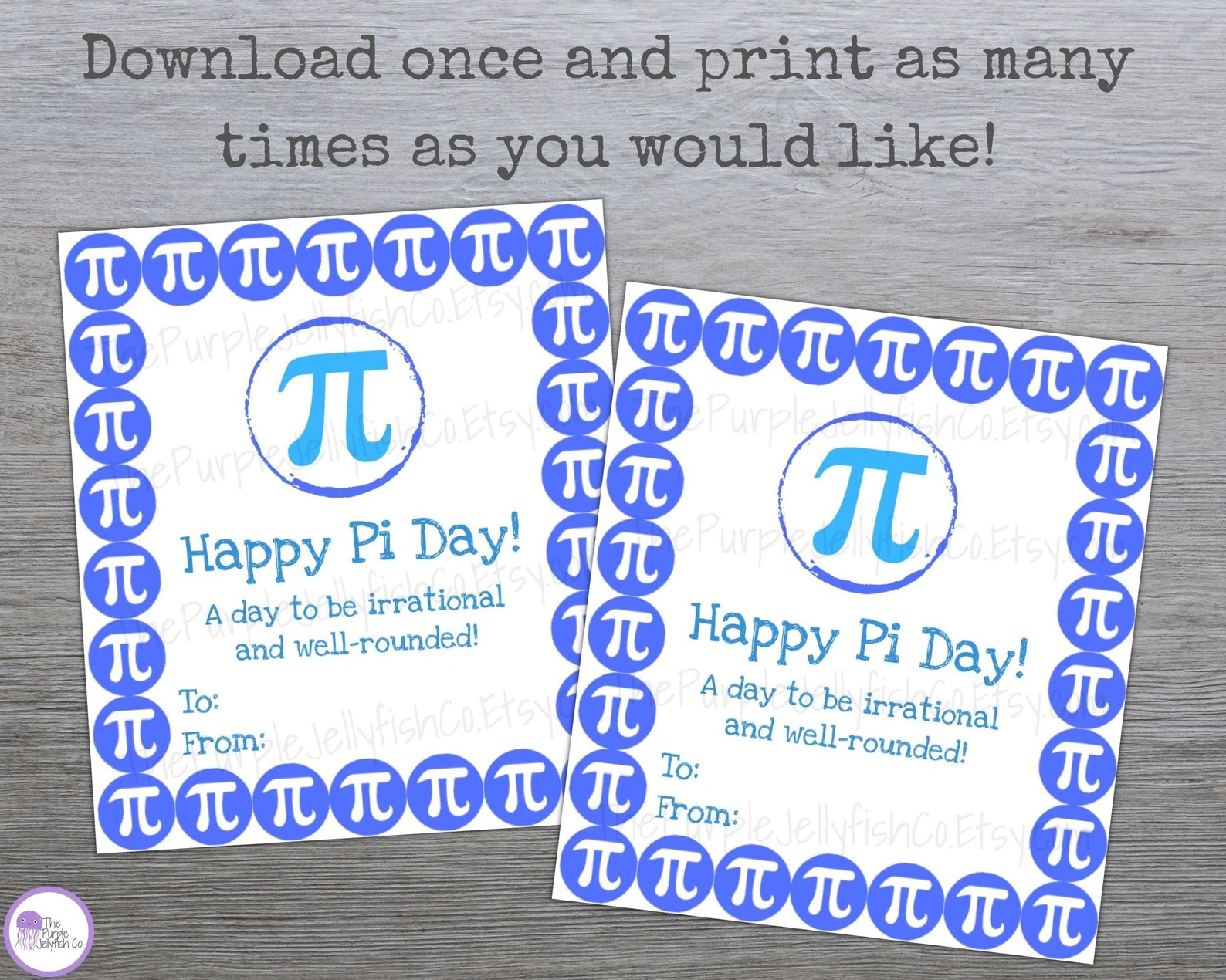 Pi Day Gift Tag, Printable Pi Day Card for Teachers, Pi Day Idea for ...