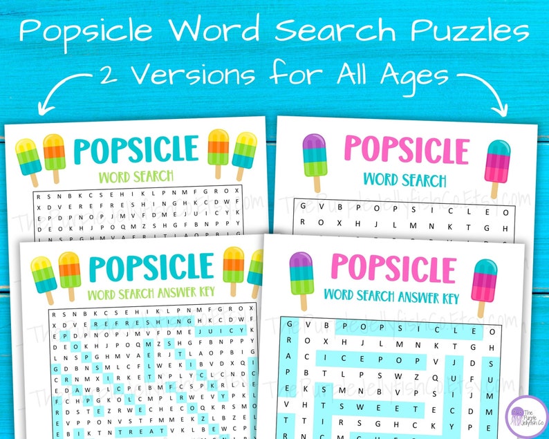 Popsicle Games for Kids Printable Popsicle Party Ideas, Fun Summer ...