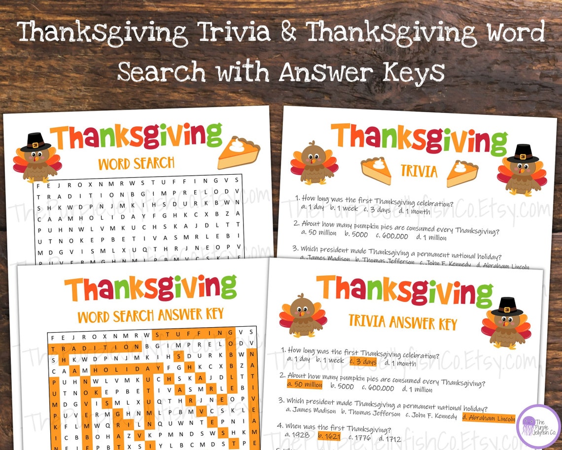 Thanksgiving Game Bundle Thanksgiving Games for Kids & - Etsy
