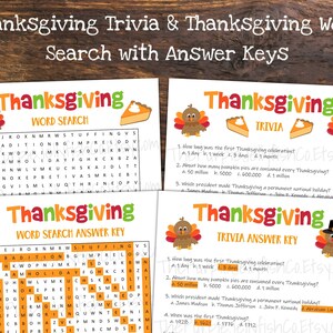 Thanksgiving Game Bundle Thanksgiving Games for Kids & - Etsy