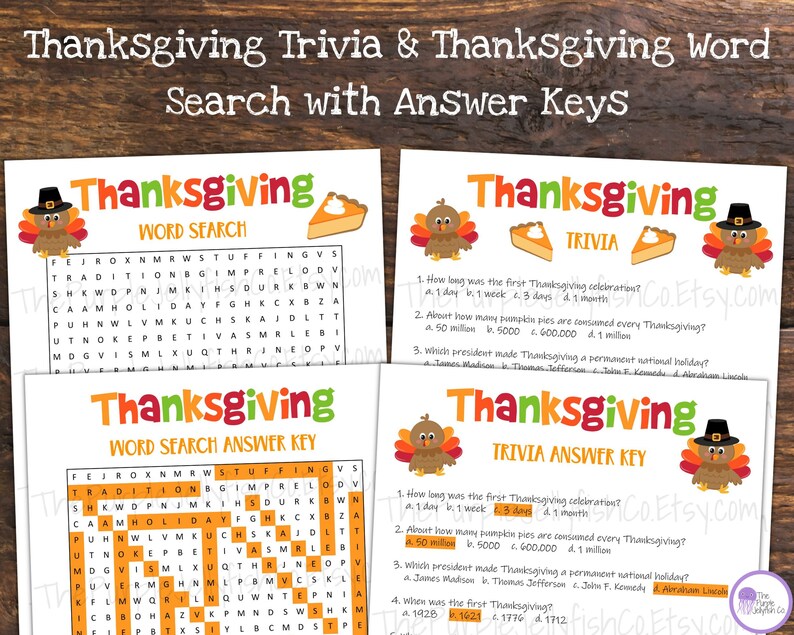 Thanksgiving Game Bundle Thanksgiving Games for Kids & - Etsy