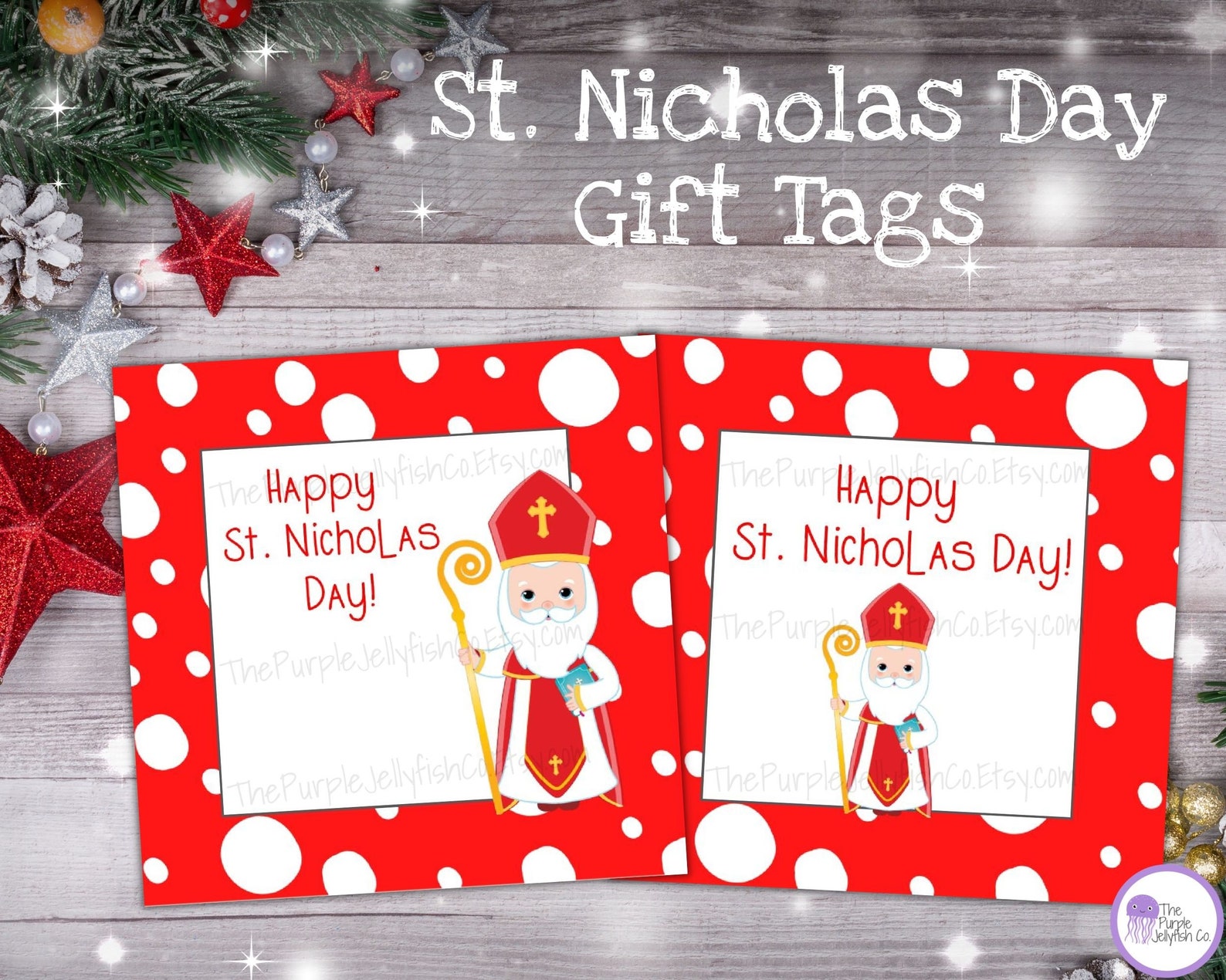 St. Nicholas Day Gift Tags, St Nick's Day Card Printable, Catholic ...