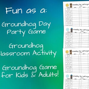 Groundhog Day Scattergories Lists, Printable Groundhog Day Game for ...