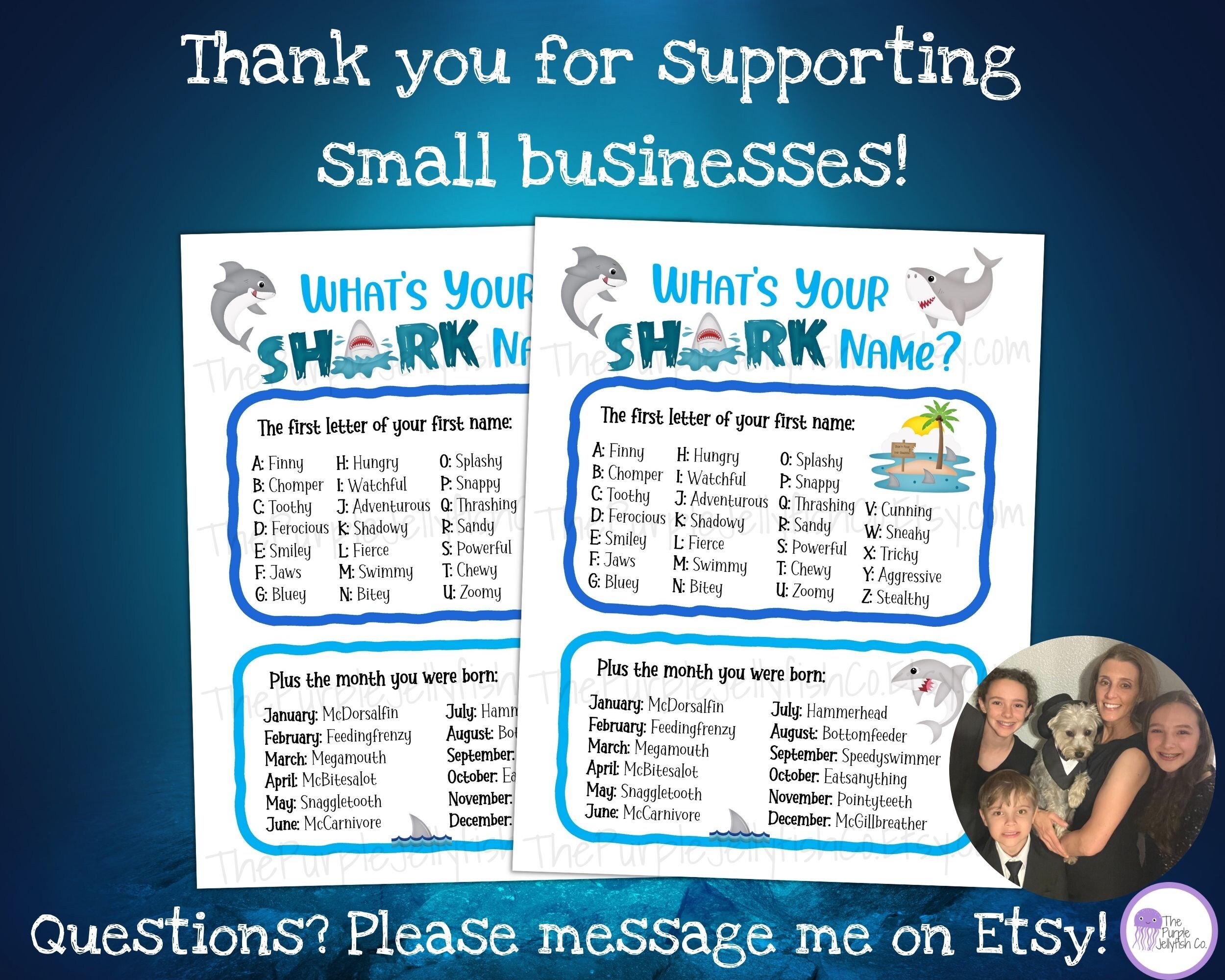 Shark Name Game, Printable Shark Sign, Shark Activity for Kids, Shark ...