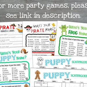 Puppy Scattergories Printable, Puppy Party Game, Dog Birthday, Puppy ...