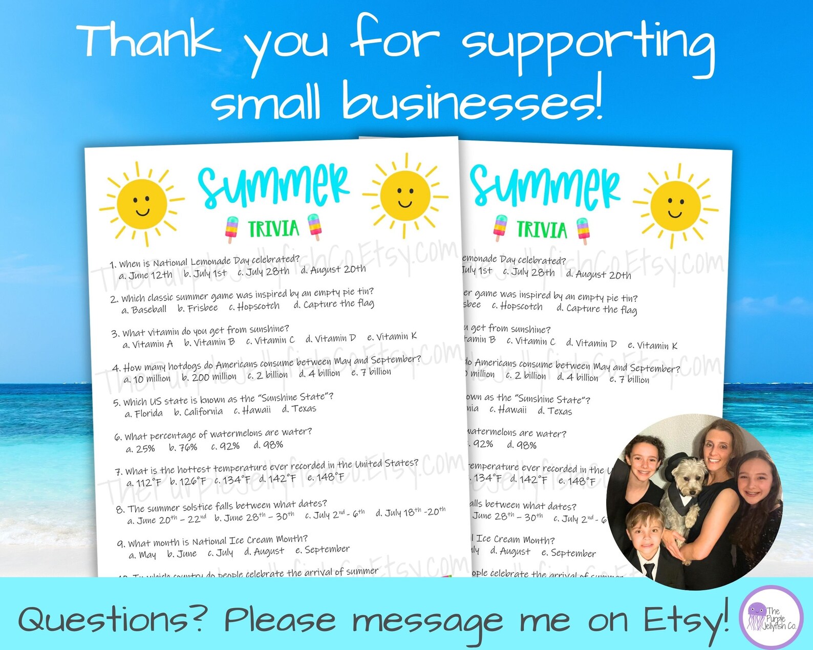 Summer Trivia Game, Printable Trivia Questions for Teens Adults Seniors ...