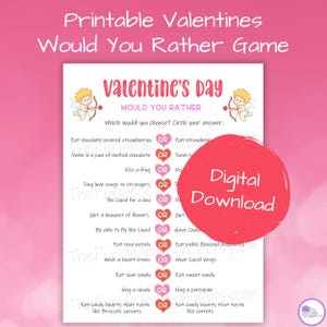 Valentine Would You Rather Game, Valentines Games for Kids Classroom ...