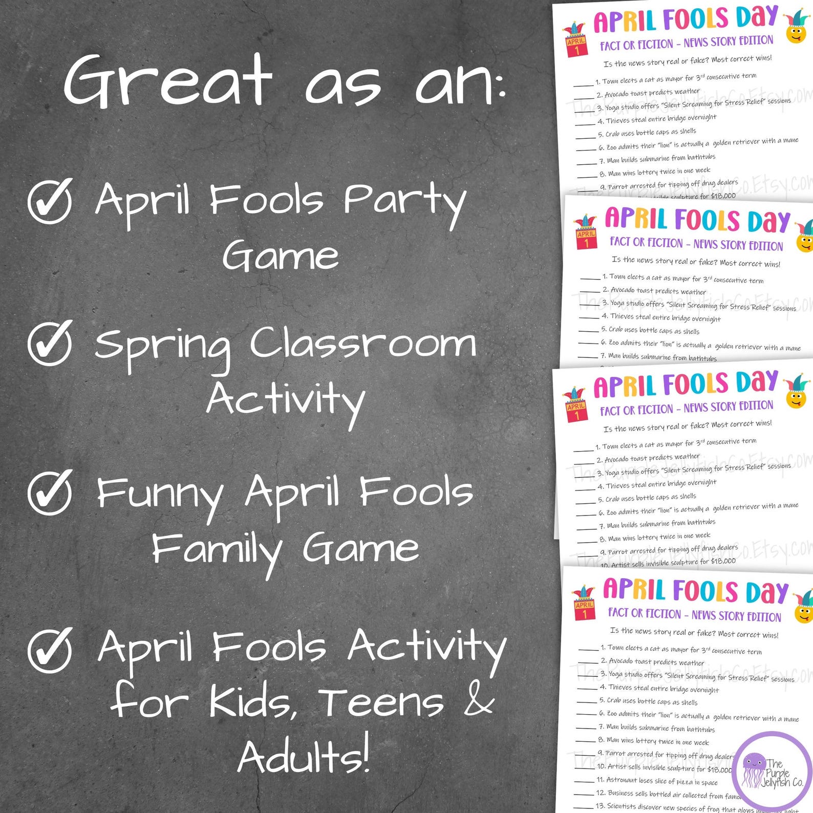 April Fools Day Trivia Fact or Fiction Questions, April Fools Games for ...