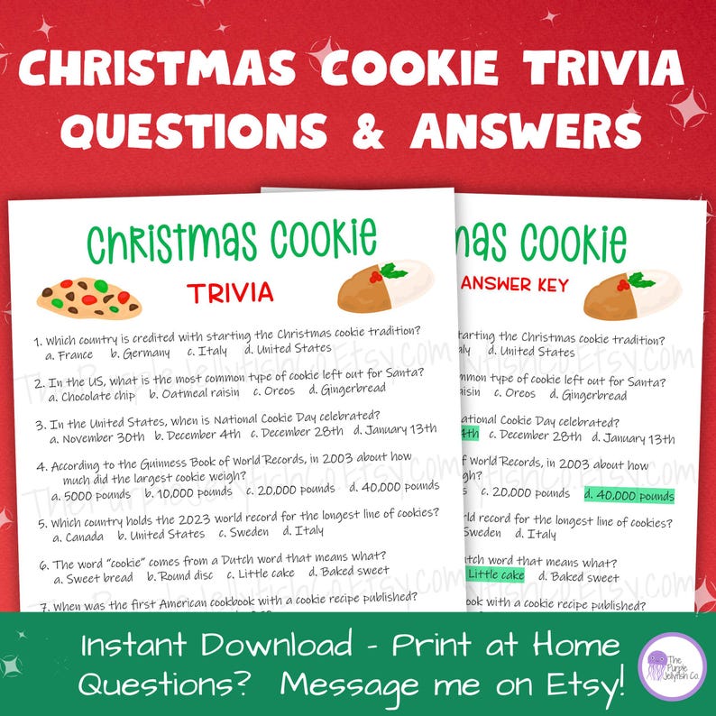Christmas Cookie Trivia, Cookie Decorating Party, Christmas Cookie ...