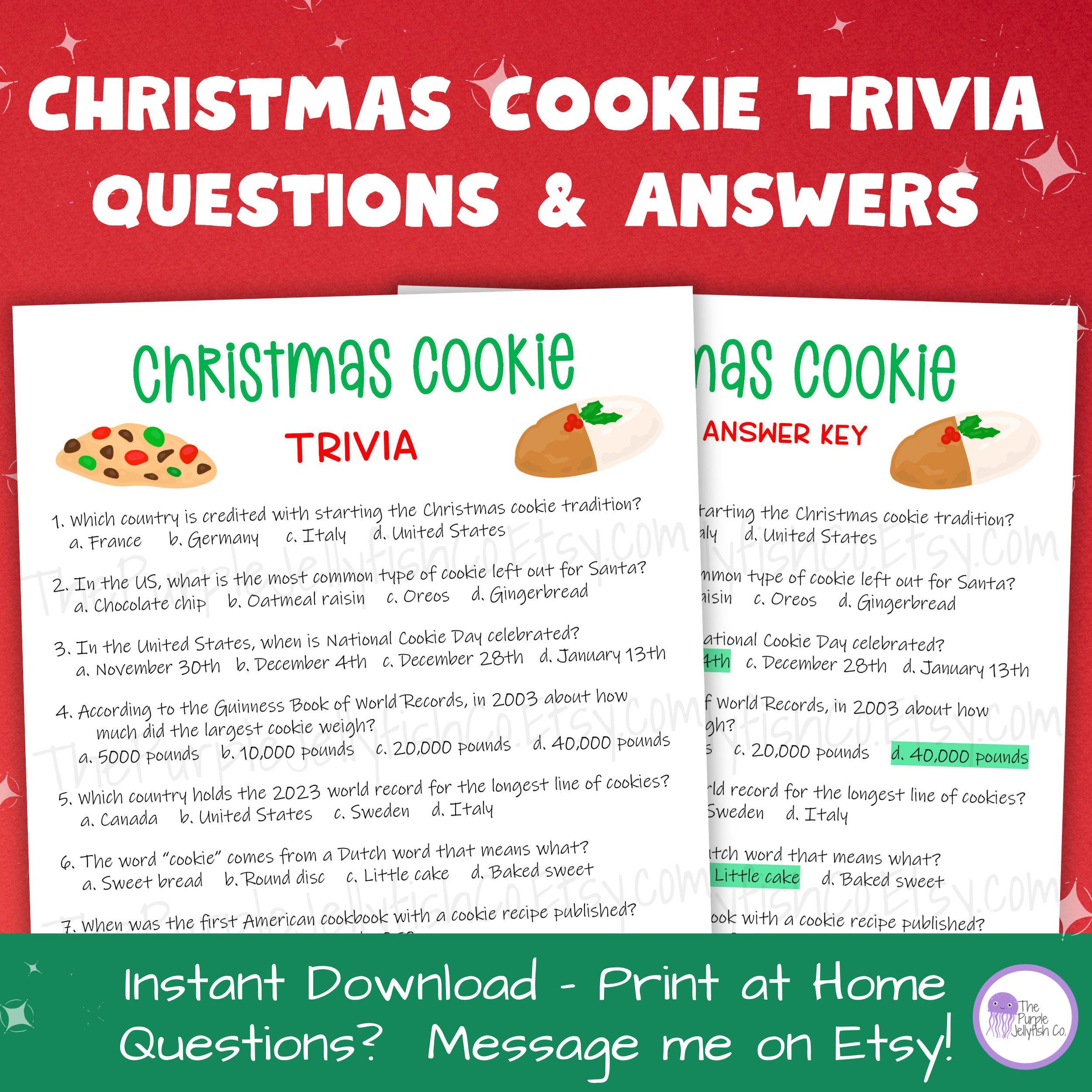 Christmas Cookie Trivia, Cookie Decorating Party, Christmas Cookie ...