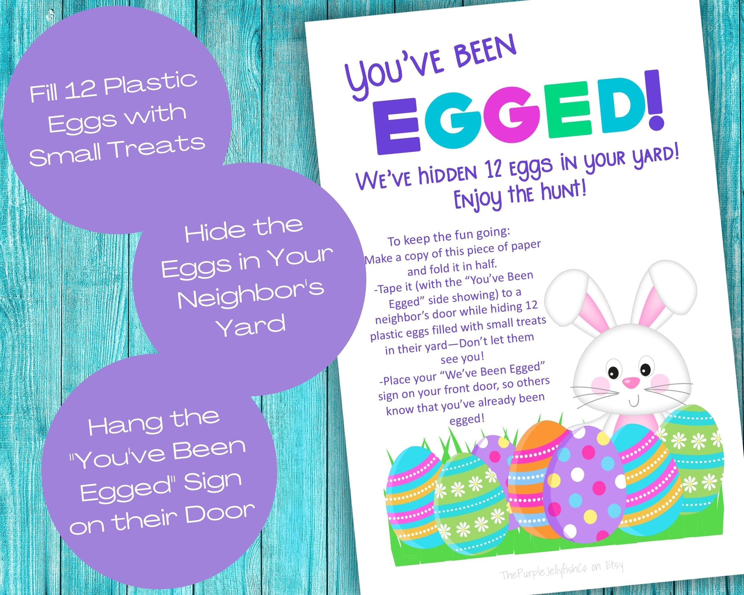You've Been Egged, Easter Egg Hunt Printable, Easter Activity for Kids ...