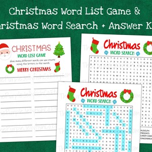 Christmas Game Bundle Printable, Christmas Activities for Kids ...