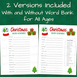 Christmas Word Scramble, Christmas Activity for Kids Printable ...