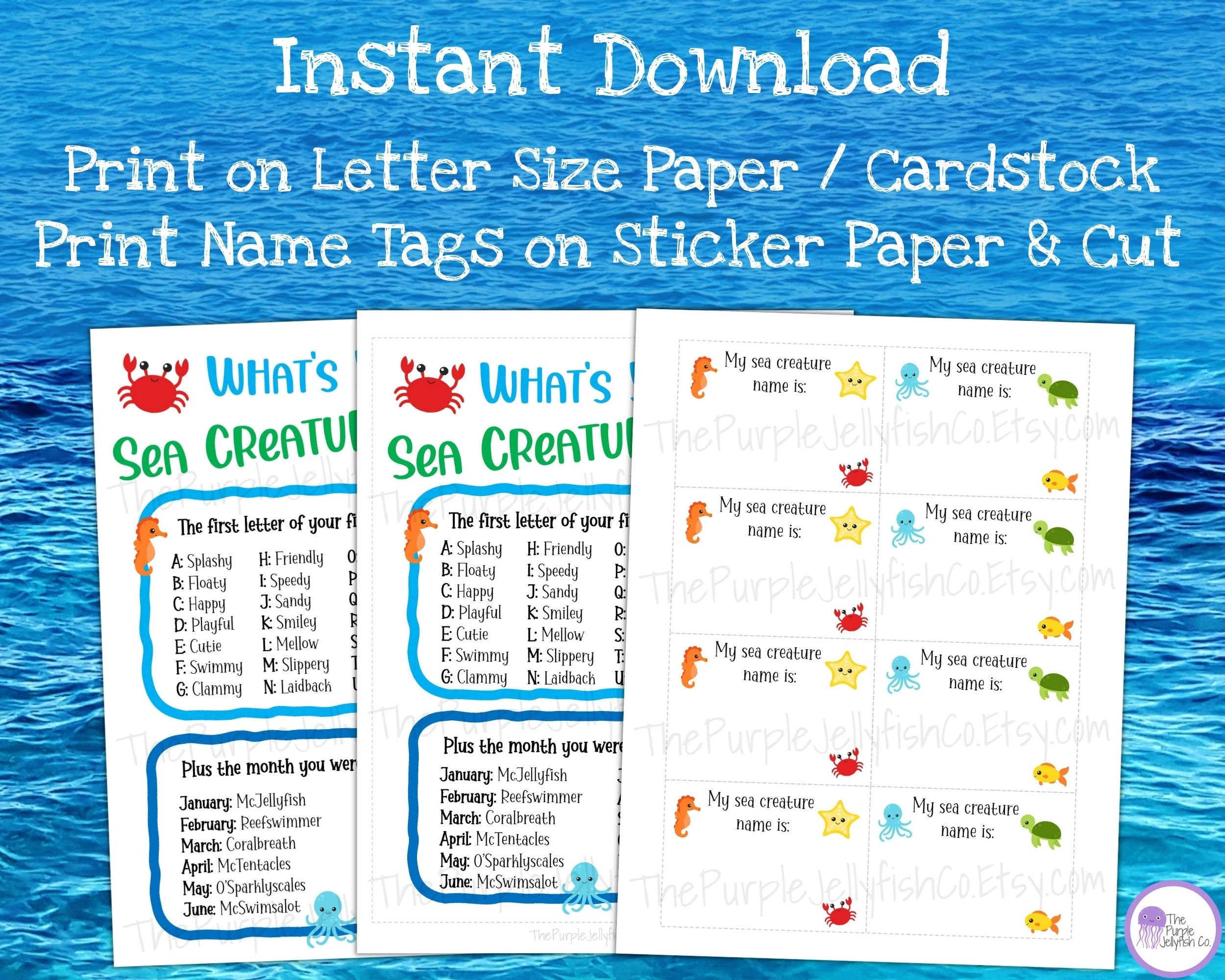 Under the Sea Name Game, Ocean Theme Party Decor, Under the Sea Party ...