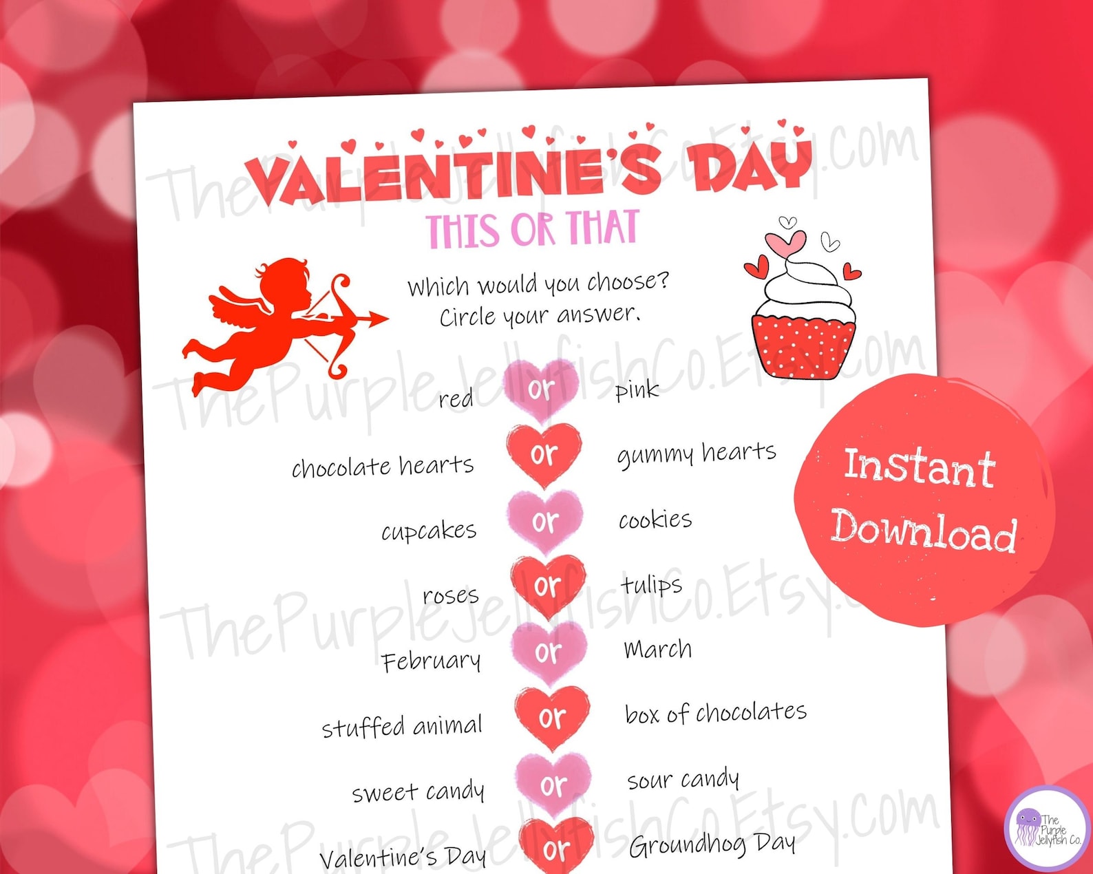 Valentines This or That Game Printable, Valentines Day Would You Rather ...
