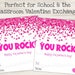 You Rock Valentine Tag, Classroom Valentines Cards for Kids Printable ...