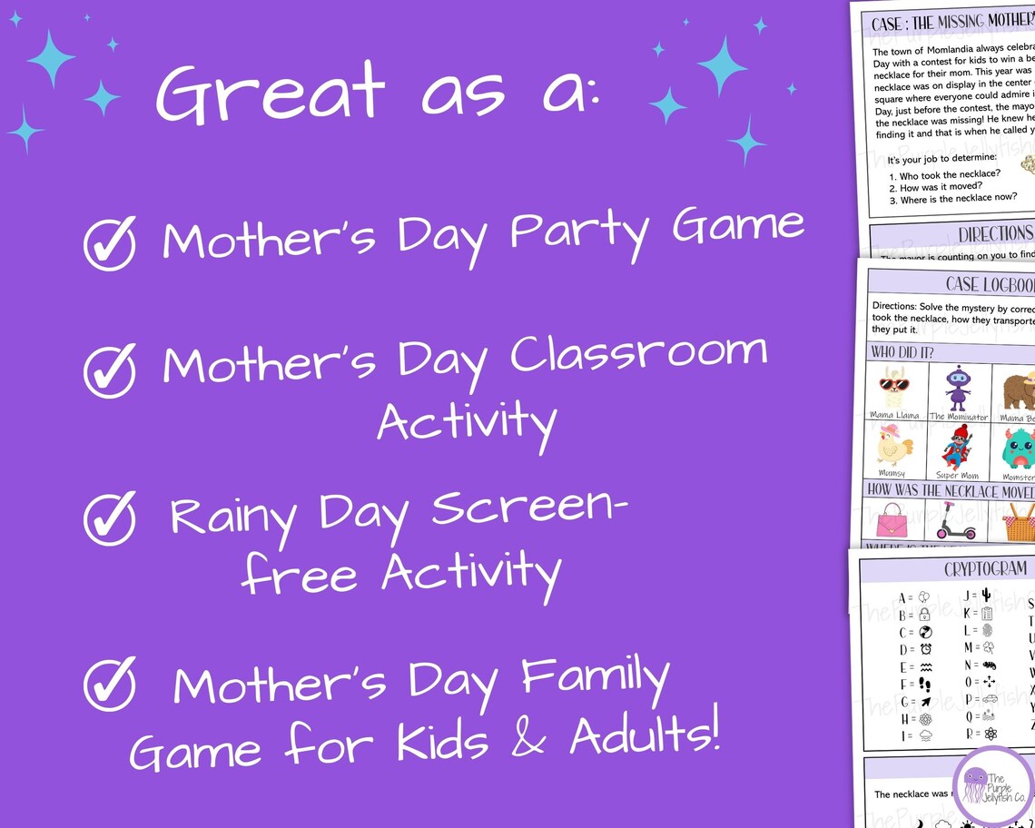 Mother's Day Mystery Game Printable for Kids, Escape Room Game for ...