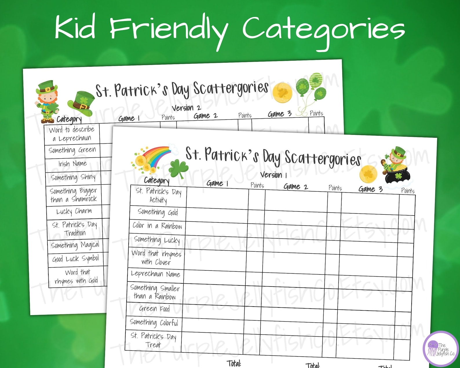 St. Patrick's Day Scattergories Game, Printable St Patricks Day ...