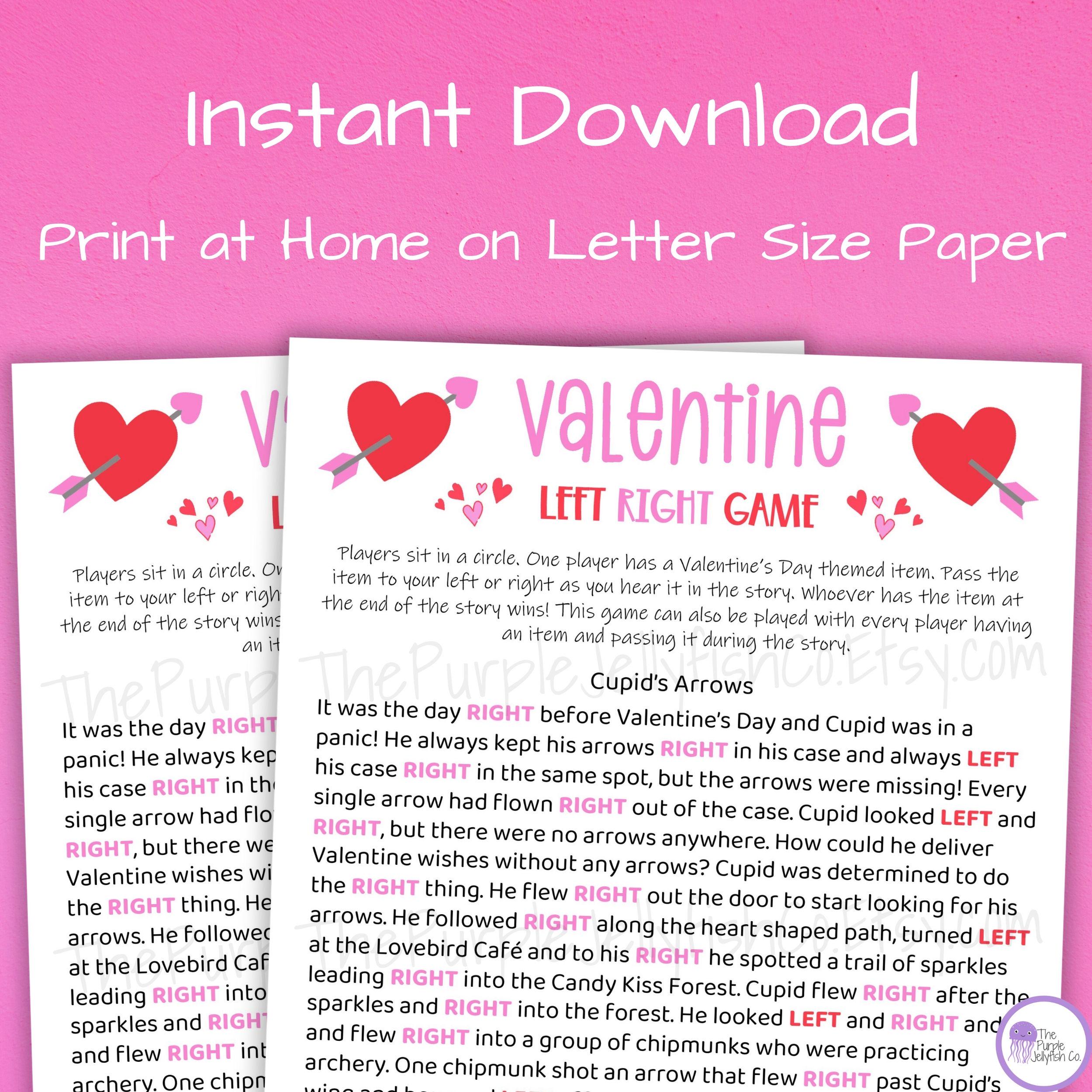 Valentines Day Left Right Game, Valentines Pass the Prize Game ...